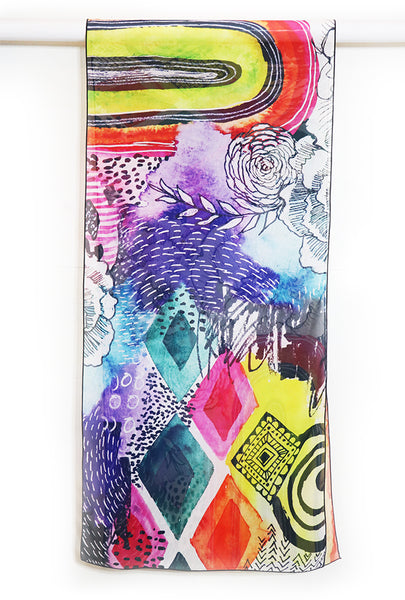 rainbow and flowers scarf – Alisa Burke