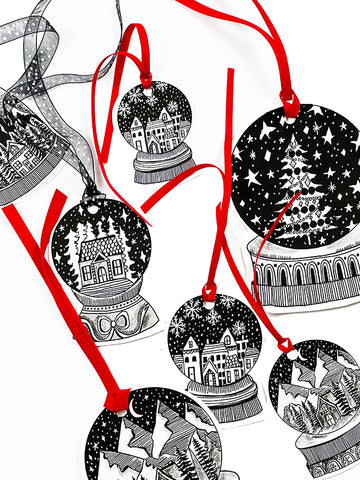 pen and ink snow globes – Alisa Burke
